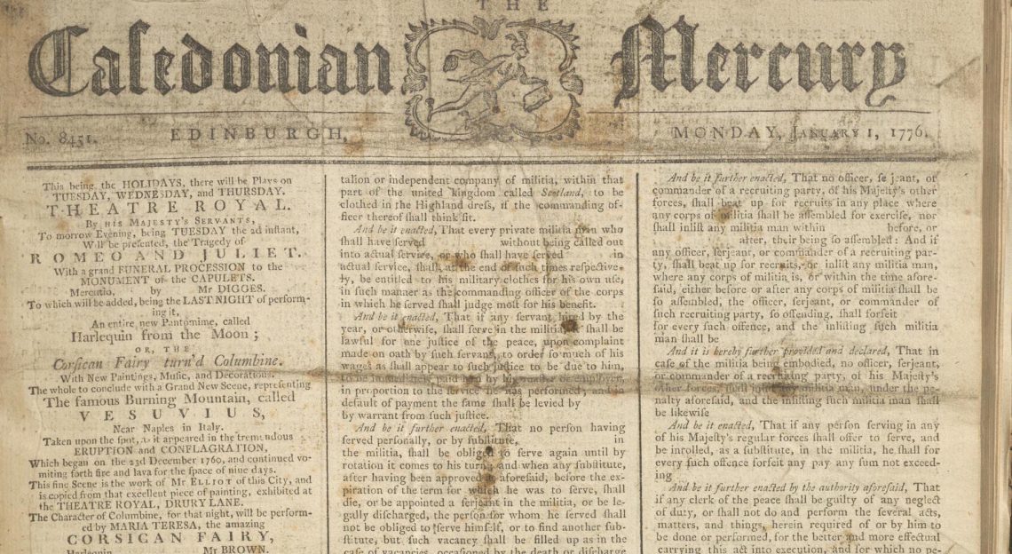1776: a revolutionary year for Scottish newspapers – National Library ...