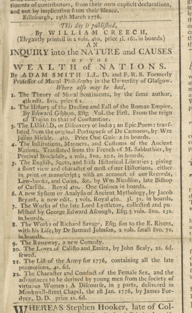 1776: a revolutionary year for Scottish newspapers – National Library ...
